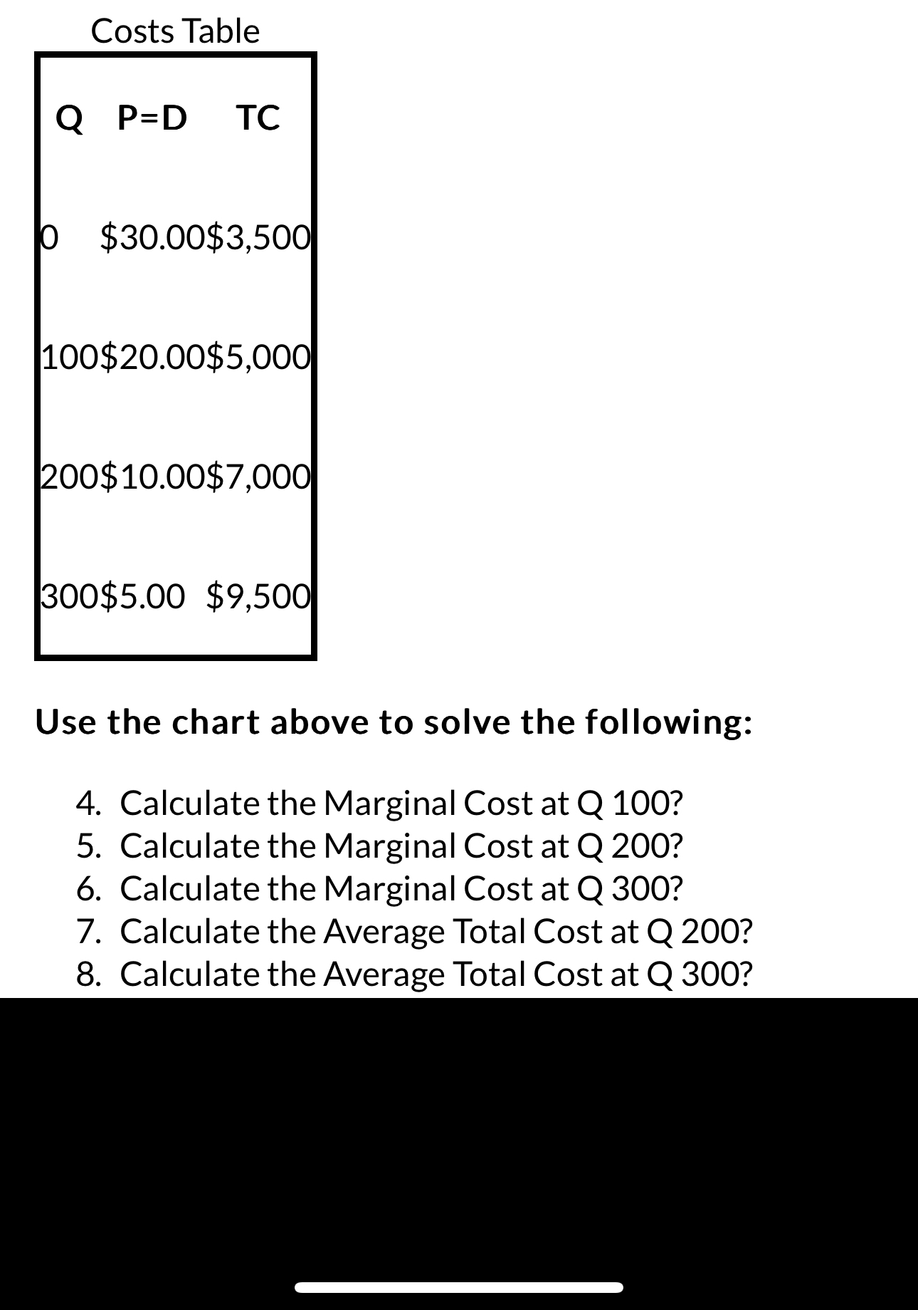 Solved Use the chart above to solve the following: 4. | Chegg.com