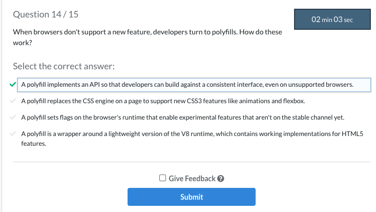 Solved 02 min 03 sec Question 14/15 When browsers don't | Chegg.com