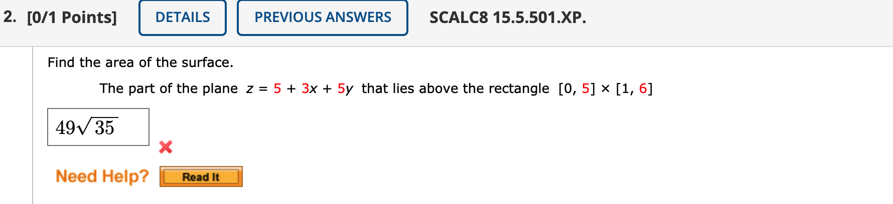 Solved 2. [0/1 Points] DETAILS PREVIOUS ANSWERS SCALC8 | Chegg.com