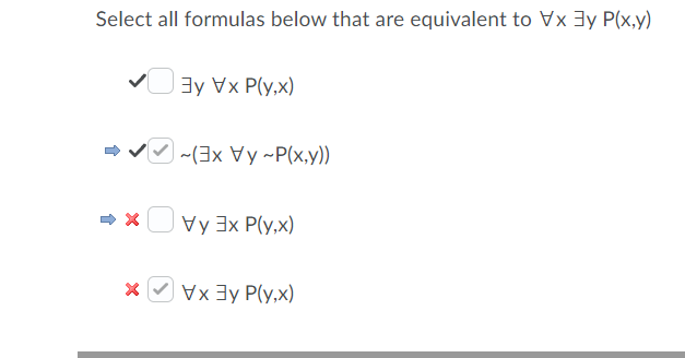 Solved Select all formulas below that are equivalent to Vx | Chegg.com