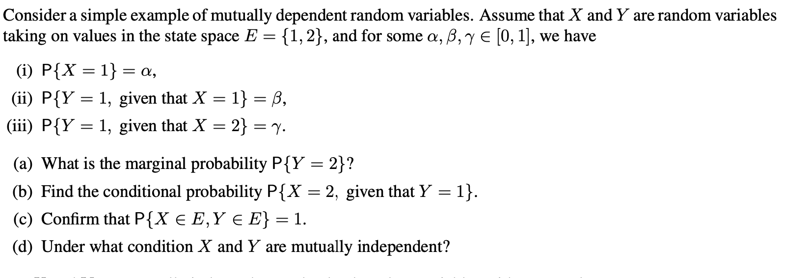 Solved Consider a simple example of mutually dependent | Chegg.com