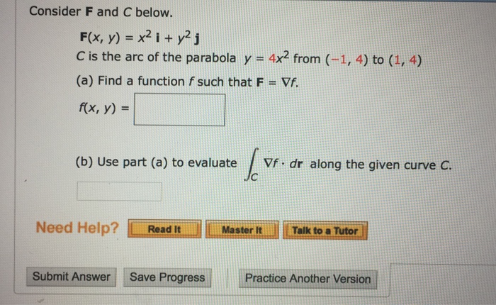 Solved Consider F and C below. F(x, y) = x2 i + y2 j C is | Chegg.com