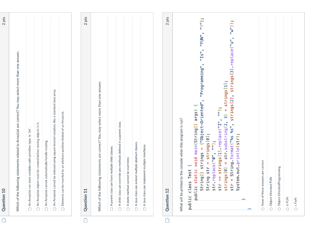 Solved Question 10 2 pts Which of the following statements | Chegg.com