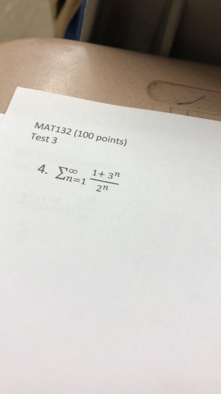 Solved MAT132 (100 points) Test 3 Date: Name: You must show | Chegg.com