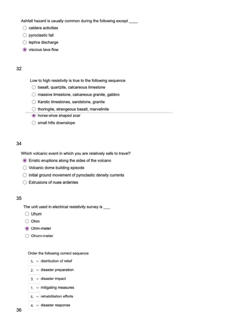 Solved Ashfall hazard is usually common during the following | Chegg.com