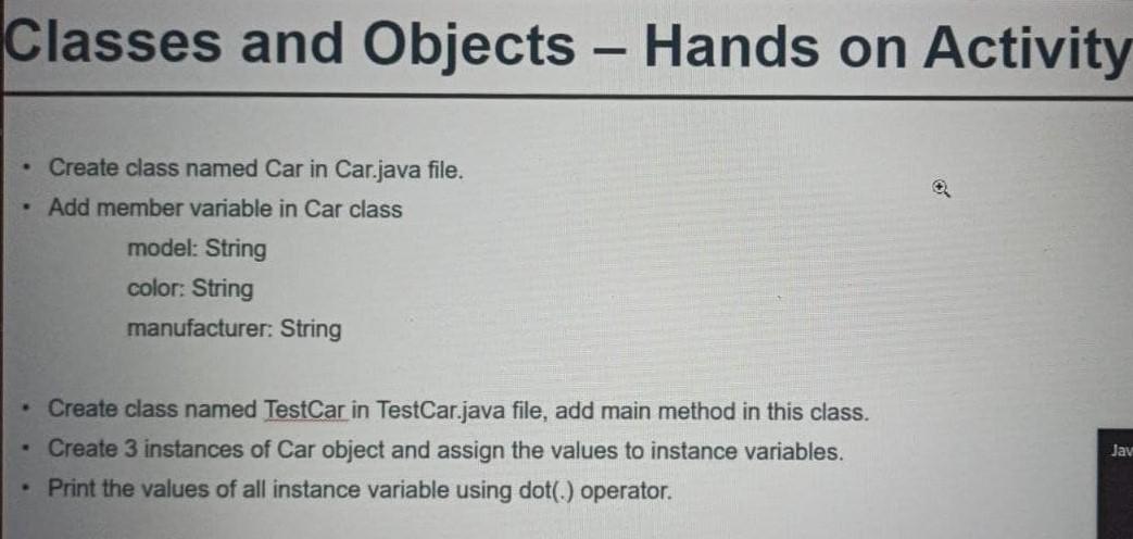 Solved Methods - Getters and Setters (2) . Use Car class | Chegg.com