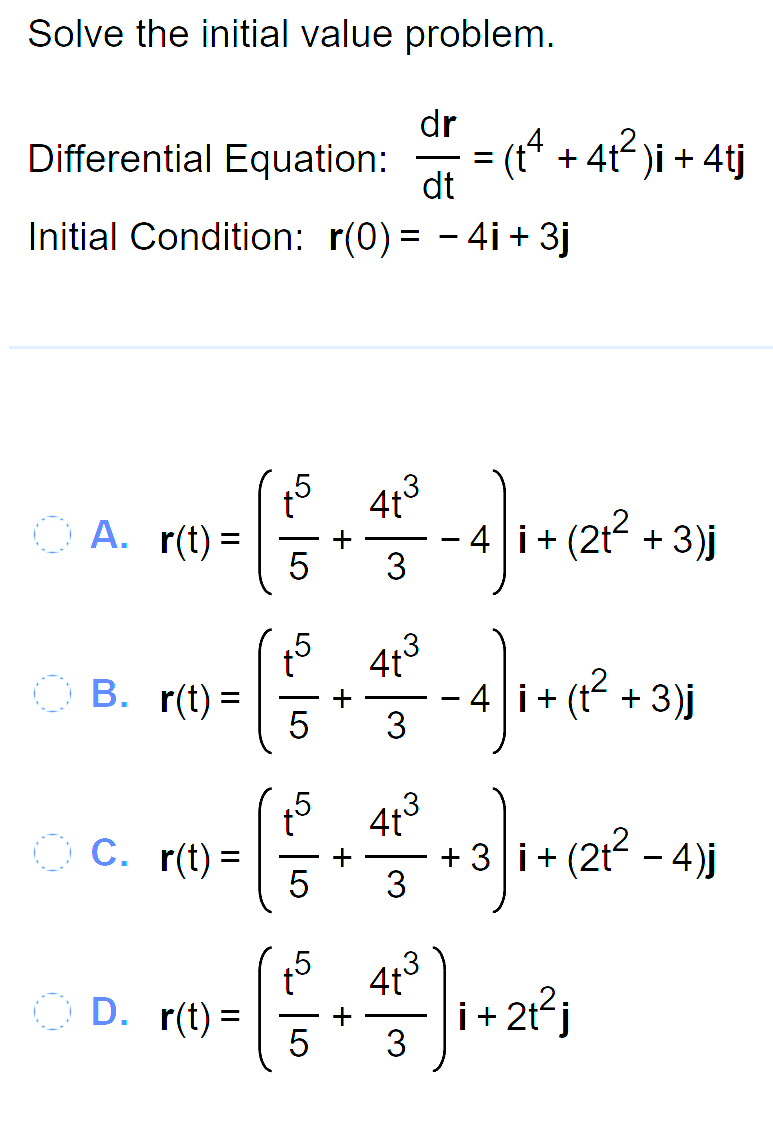 Solved Solve the initial value problem. Differential | Chegg.com