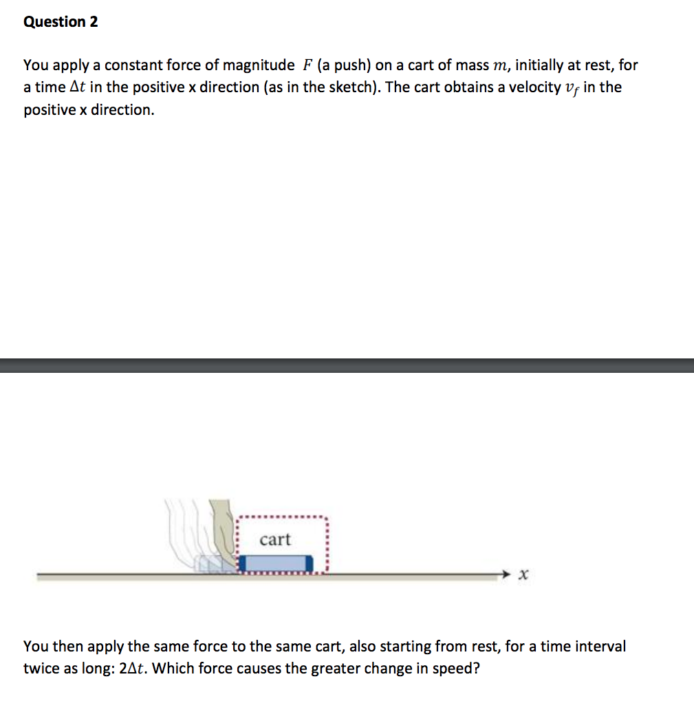 Solved Question 2 You apply a constant force of magnitude F | Chegg.com