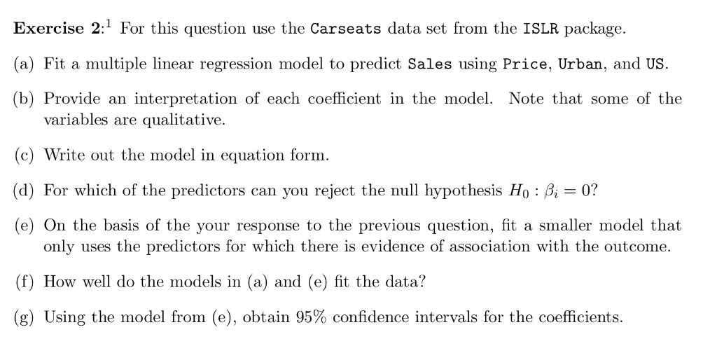 Solved Data is under the package ISLR, | Chegg.com