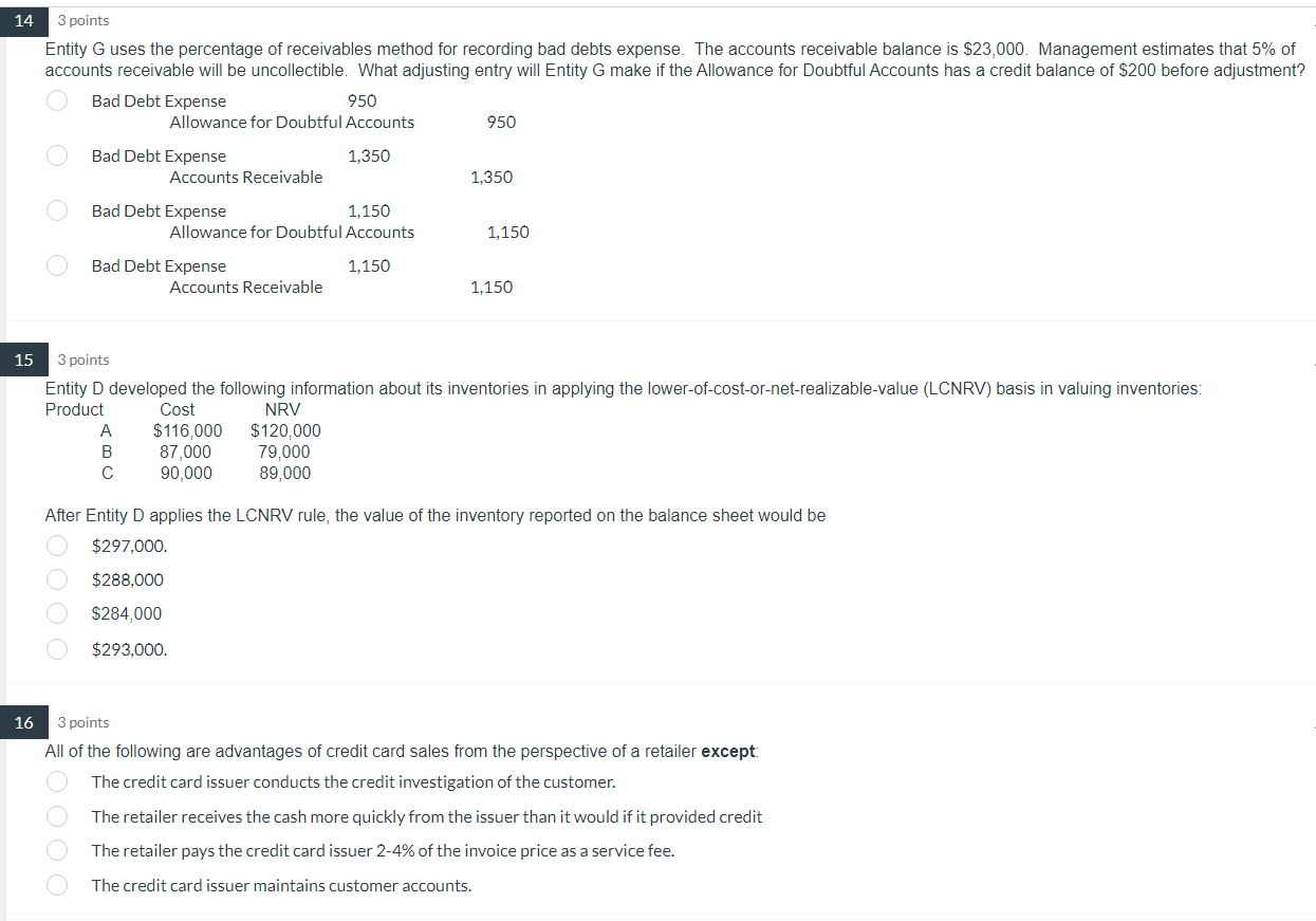 Solved Entity G uses the percentage of receivables method | Chegg.com
