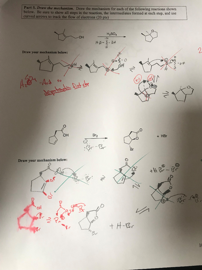 Solved Part 5. Draw the mechanism. Draw the mechanism for | Chegg.com