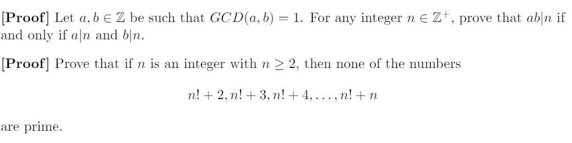 Solved [Proof] Let a,b∈Z be such that GCD(a,b)=1. For any | Chegg.com