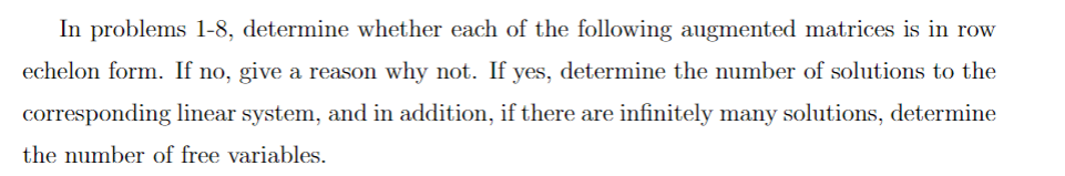 Solved In problems 1-8, determine whether each of the | Chegg.com
