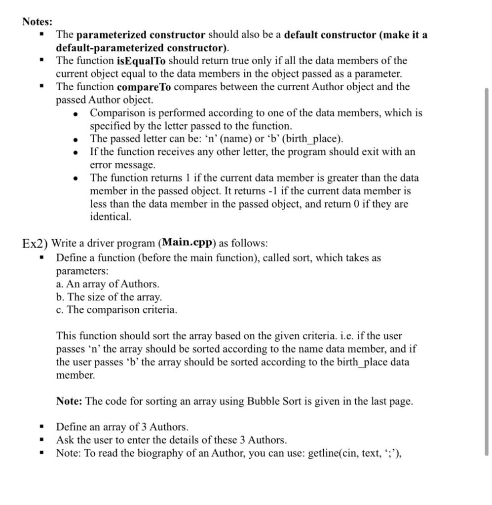 Solved Authors In this lab, you will write a program that | Chegg.com