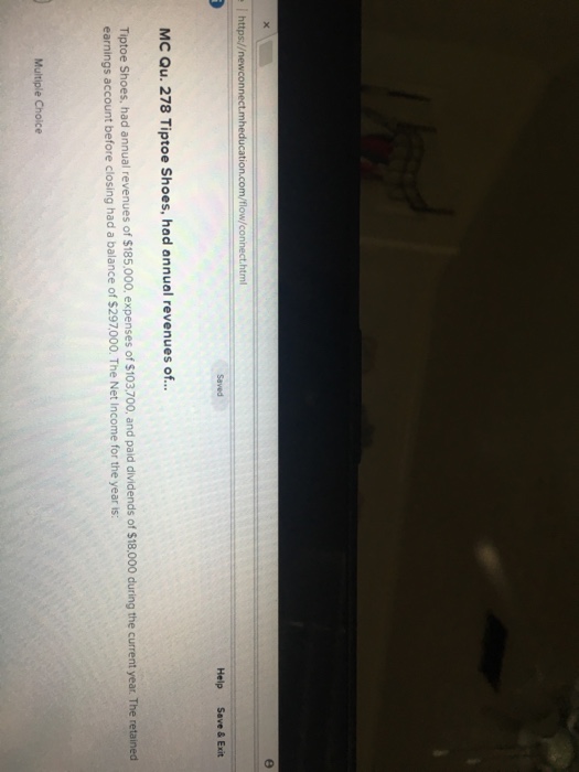 Solved https:// /flow/connect.html Help Save&Exit MC Qu. 278 | Chegg.com