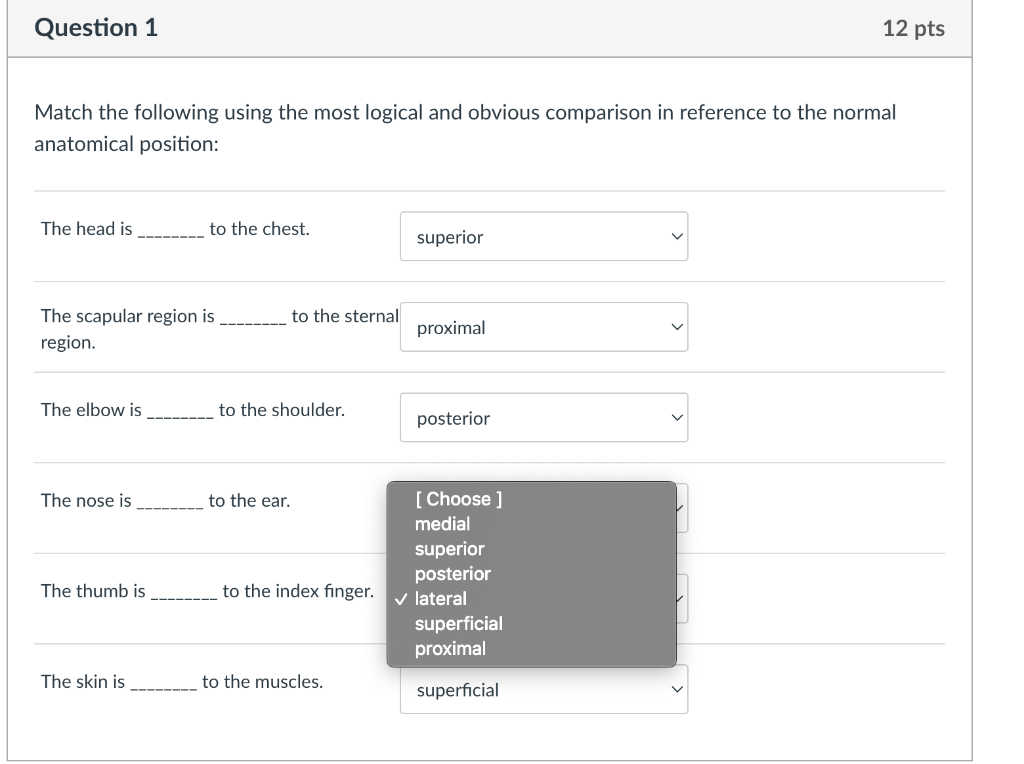 Solved Match the following using the most logical and | Chegg.com
