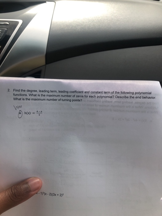 Solved Find the degree, leading term, leading coefficient | Chegg.com