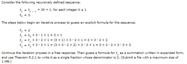 Solved Consider the following recursively defined sequence. | Chegg.com