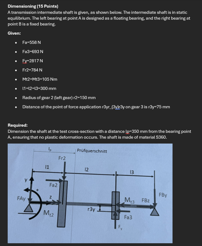 Solved Dimensioning (15 ﻿Points)A transmission intermediate | Chegg.com