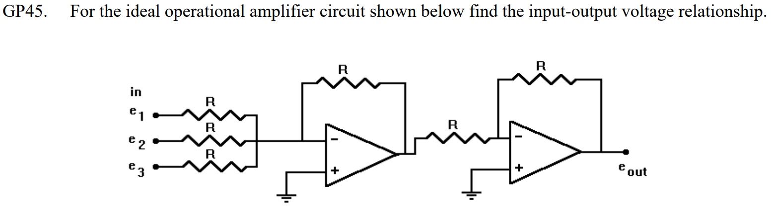 Solved SP45. For the ideal operational amplifier circuit | Chegg.com