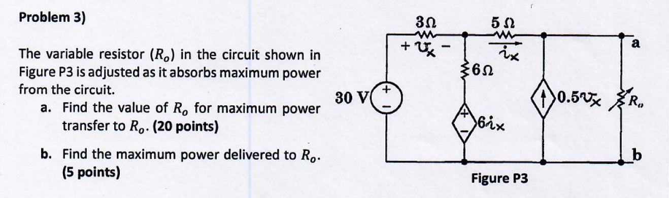 Solved The variable resistor (Ro) in the circuit shown in | Chegg.com