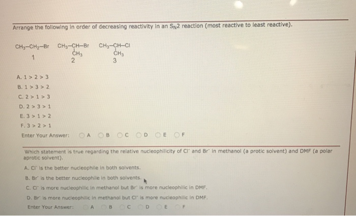 Solved Arrange the following in order of decreasing | Chegg.com