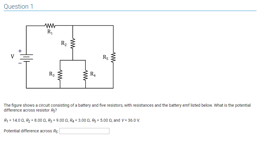 Solved Question 1 R1 R2 R5 R3 R4 The figure shows a circuit | Chegg.com