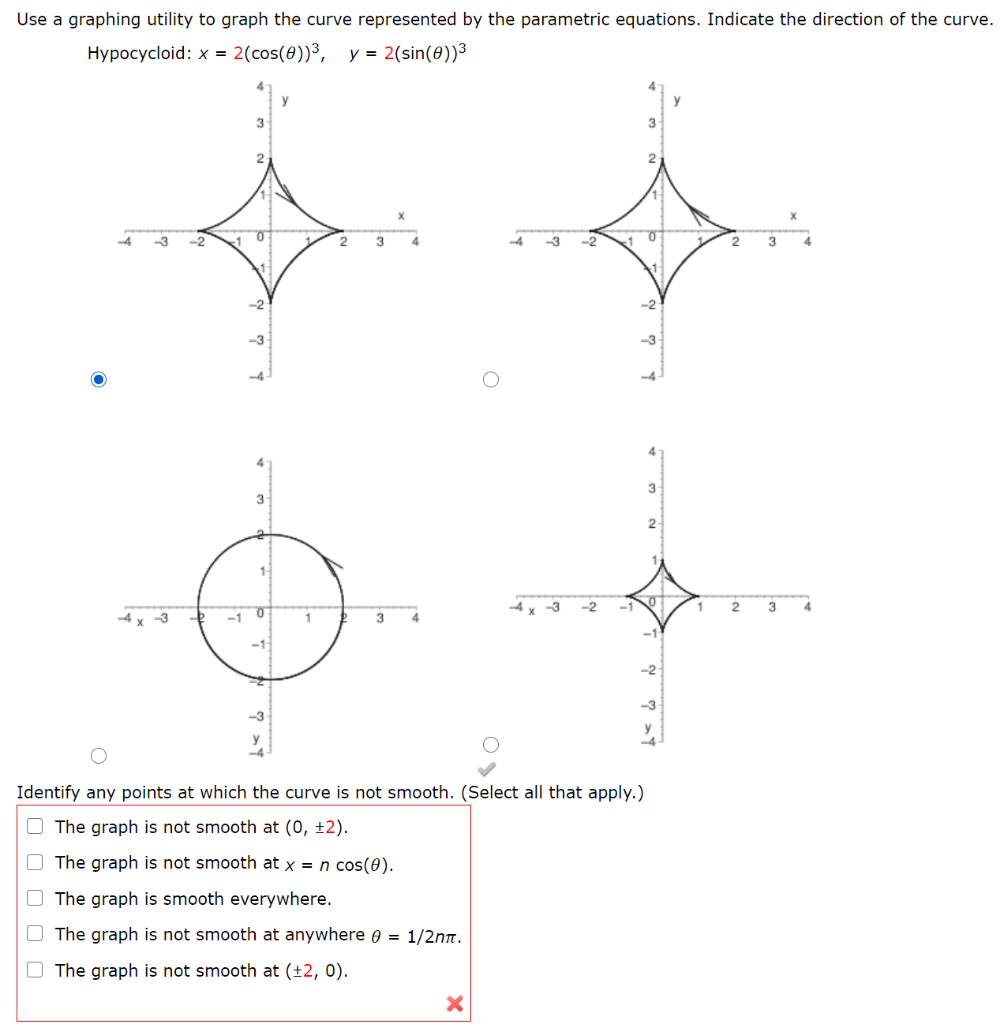 Solved Use A Graphing Utility To Graph The Curve Represented 
