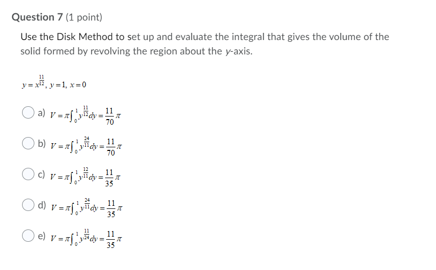 Solved 6) Use the Disk Method to set up and evaluate the | Chegg.com
