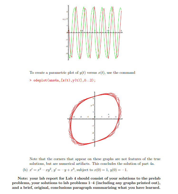 Solved 4 You Can Also Solve Systems Numerically Using Maple 2685