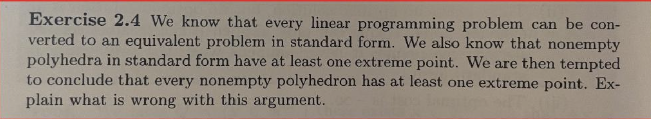 Solved Exercise 2.4 We know that every linear programming | Chegg.com
