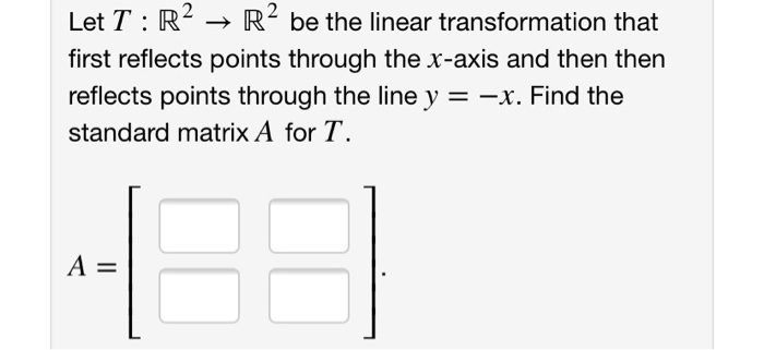 Solved Let T : R2 → R2 be the linear transformation that | Chegg.com