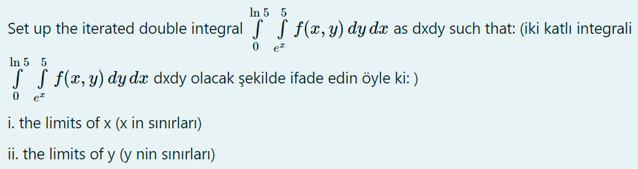 Solved Set up the iterated double integral | Chegg.com