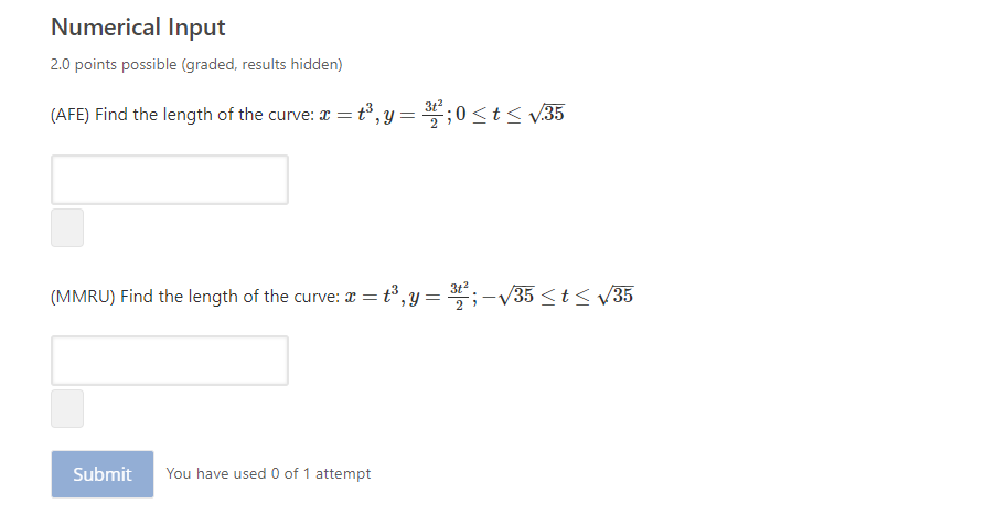 Solved Numerical Input 2.0 points possible (graded, results | Chegg.com