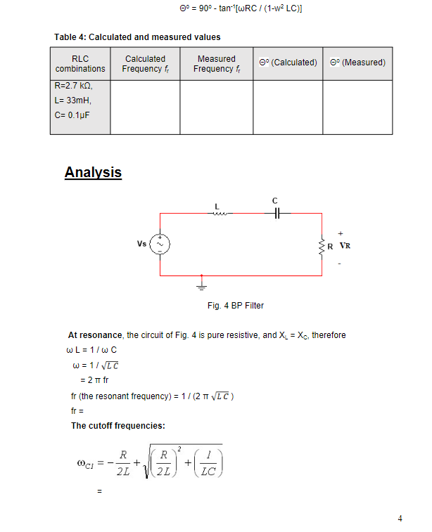 Solved Objectives: 1. Build and test passive Band-Pass | Chegg.com