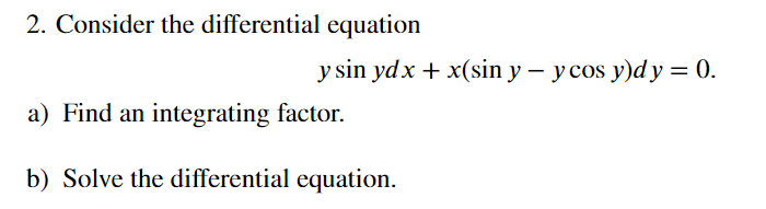 Solved 2. Consider the differential equation | Chegg.com