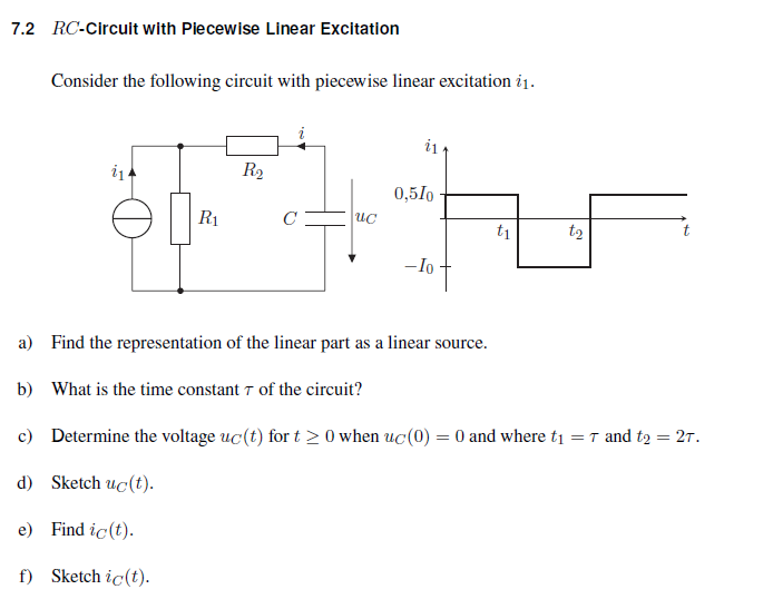 Solved 7.2 RC-Circuit with Piecewise Linear Excitation | Chegg.com