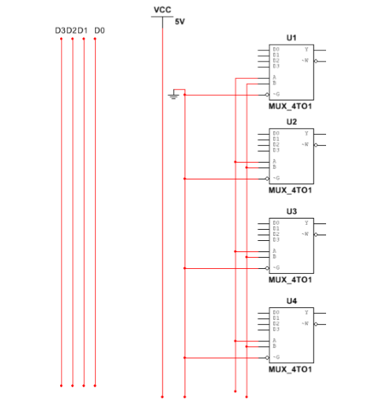 Solved 5. Draw connections to four 4-bit MUX to perform | Chegg.com