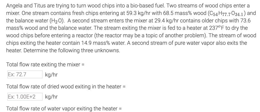 Solved Angela and Titus are trying to turn wood chips into a | Chegg.com