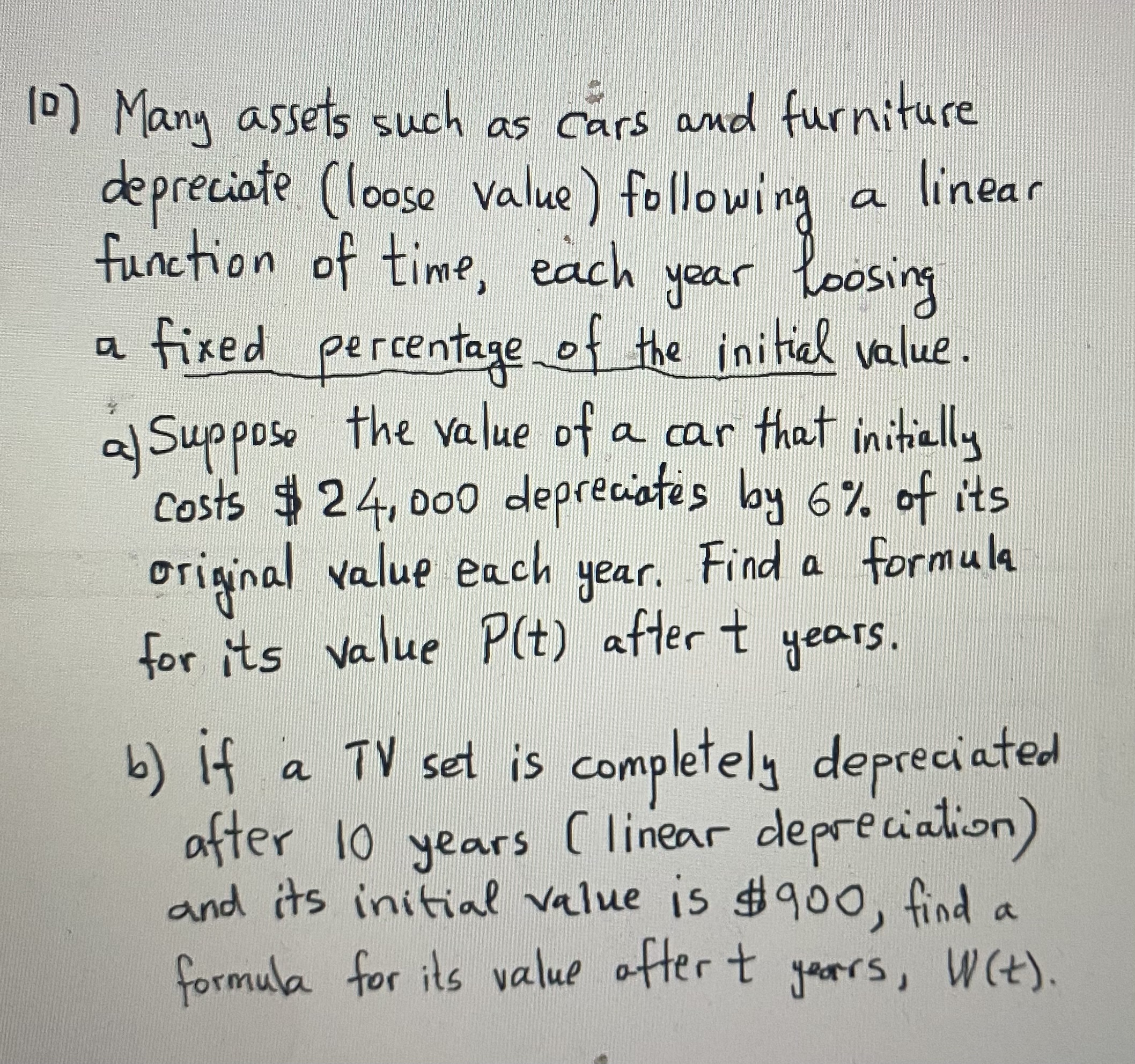 Solved D) Many assets such as cars and furniture depreciate | Chegg.com