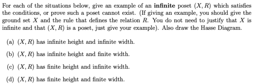 Solved For each of the situations below, give an example of | Chegg.com