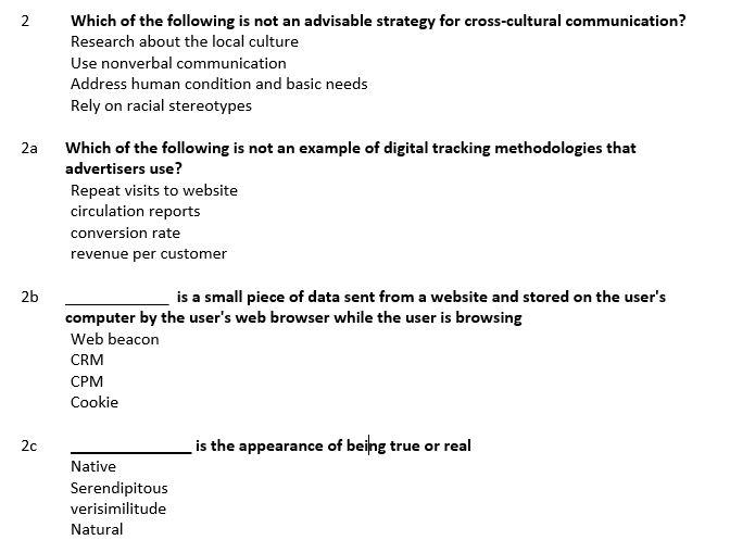 Solved 2 Which of the following is not an advisable strategy | Chegg.com
