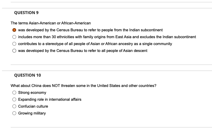 Solved QUESTION 9 The terms Asian-American or | Chegg.com