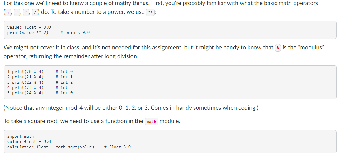 Solved For this one we'll need to know a couple of mathy | Chegg.com
