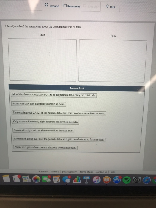 Solved Expand Resources Hint Classify each of the statements | Chegg.com
