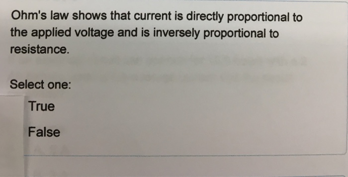 Solved Ohm's law shows that current is directly proportional | Chegg.com