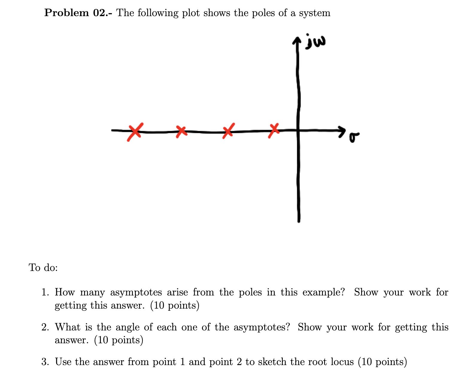 Solved Problem 02.- The following plot shows the poles of a | Chegg.com