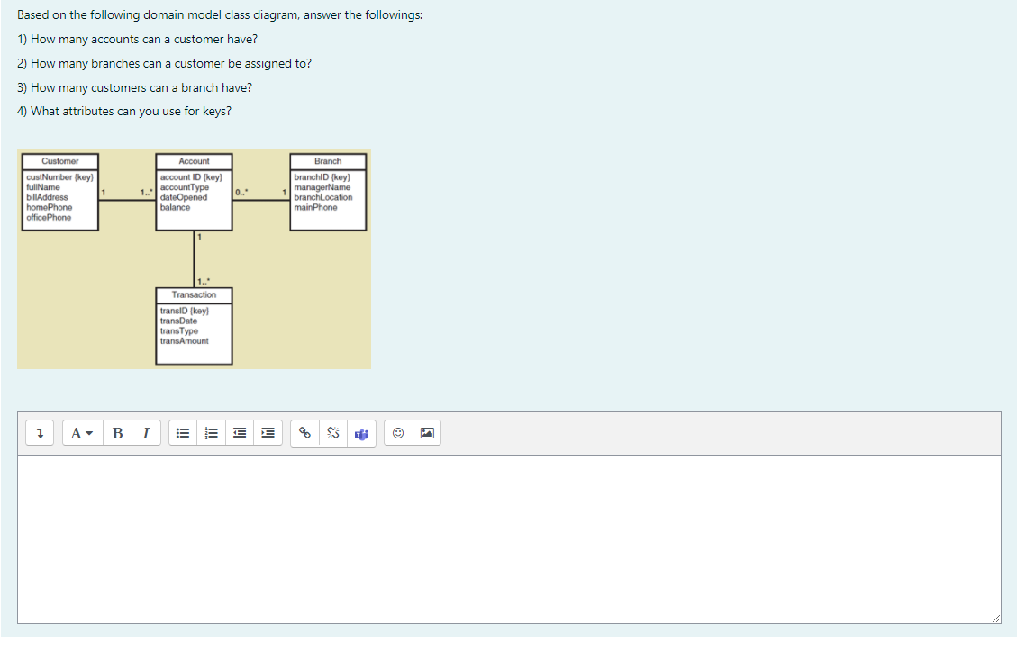 Solved Based on the following domain model class diagram, | Chegg.com