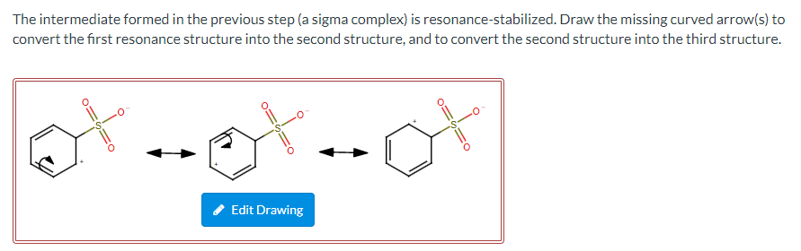 Solved The intermediate formed in the previous step (a sigma | Chegg.com