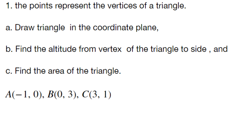 Solved the points represent the vertices of a triangle.a. | Chegg.com